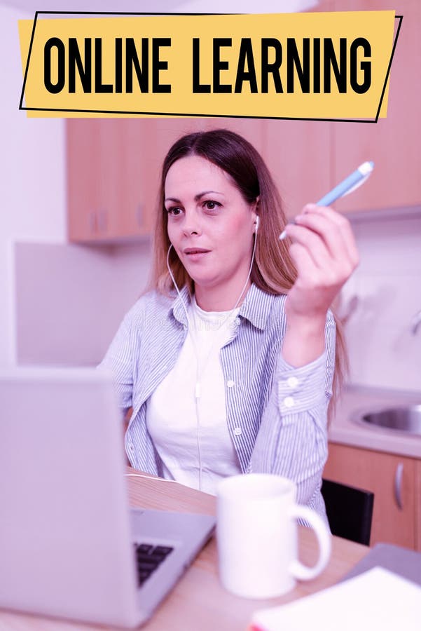 Text Caption Presenting Online Learning. Internet Concept Larning with ...