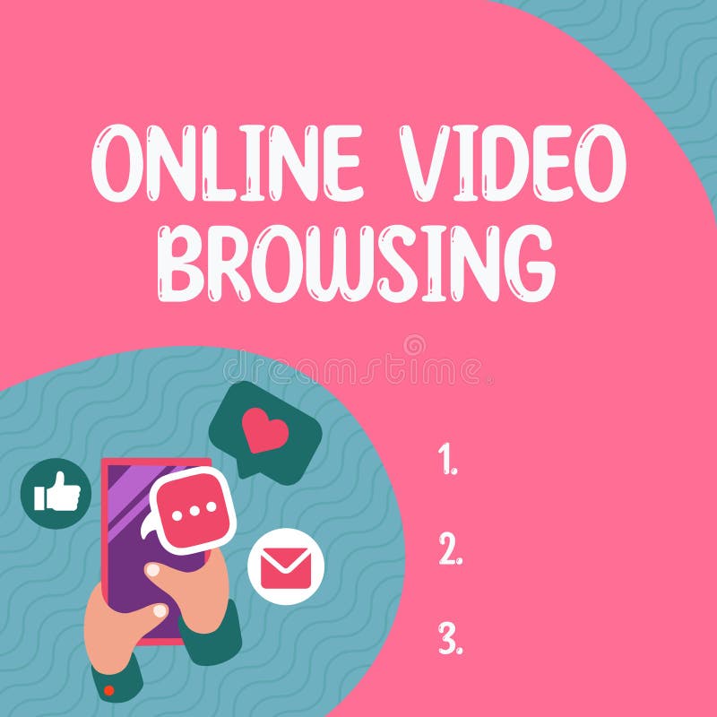 Text Caption Presenting Online Video Browsing. Business Idea ...
