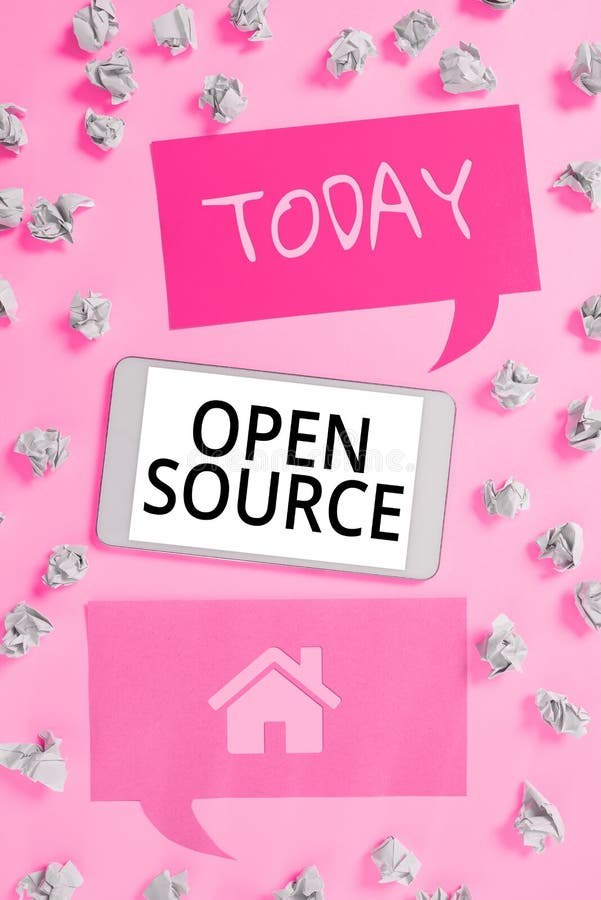 Writing Displaying Text Open Source Concept Meaning Denoting Software Which Original Source