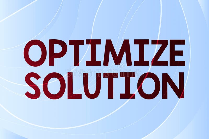 Text Showing Inspiration Optimize Solution. Business Approach Process ...