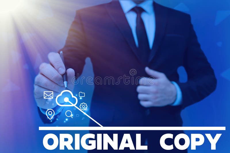 Text Caption Presenting Original Copy. Word Written on Main Script ...