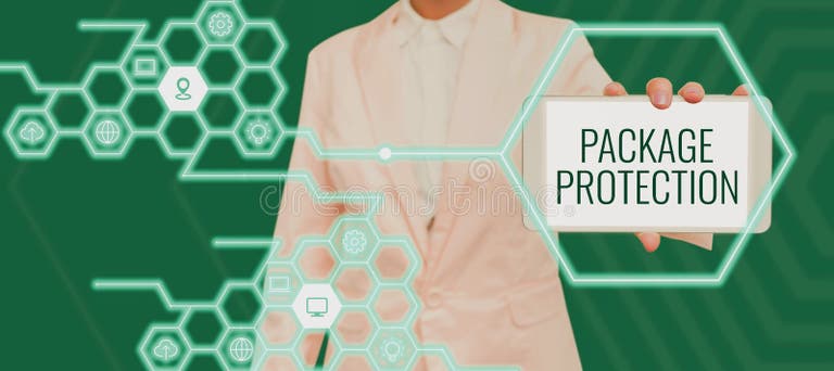 Text Caption Presenting Package ProtectionWrapping and Securing Items ...