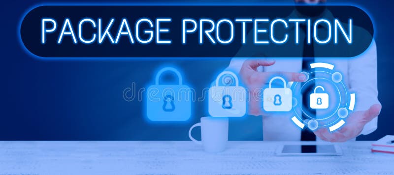 Text Caption Presenting Package ProtectionWrapping and Securing Items ...