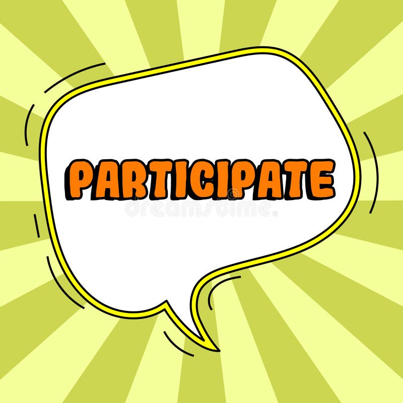 Text Caption Presenting Participate. Concept Meaning Take Part in or ...