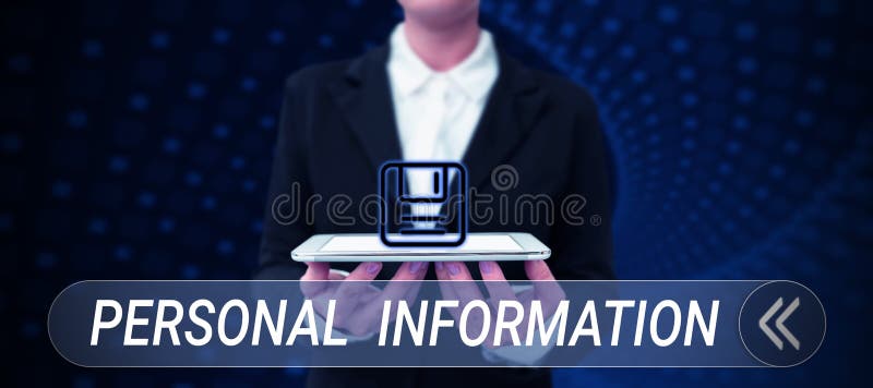 Hand Writing Sign Personal Information. Business Idea Recorded ...