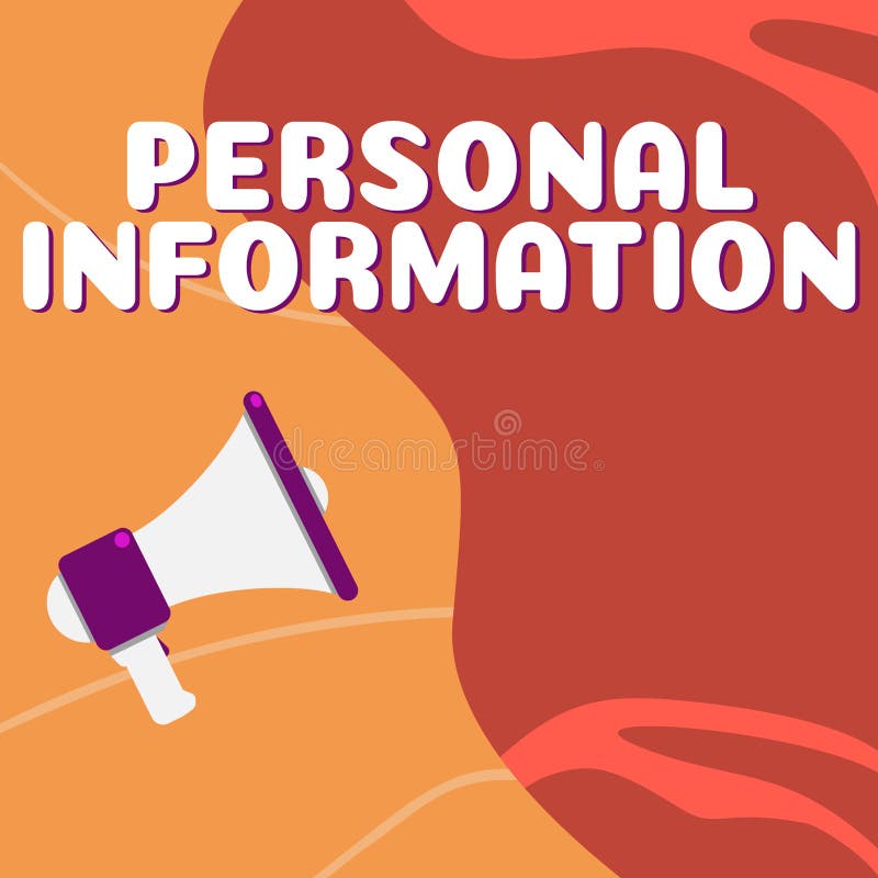 Hand Writing Sign Personal Information. Business Showcase Recorded ...