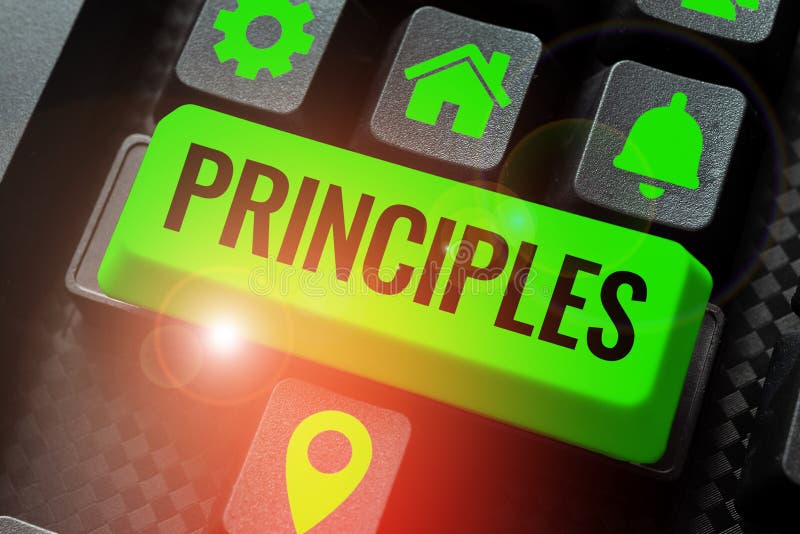 Text Caption Presenting Principles. Concept Meaning Fundamental Truth ...