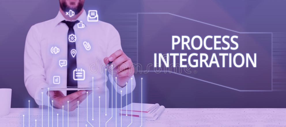 Text Caption Presenting Process Integration. Business Showcase ...