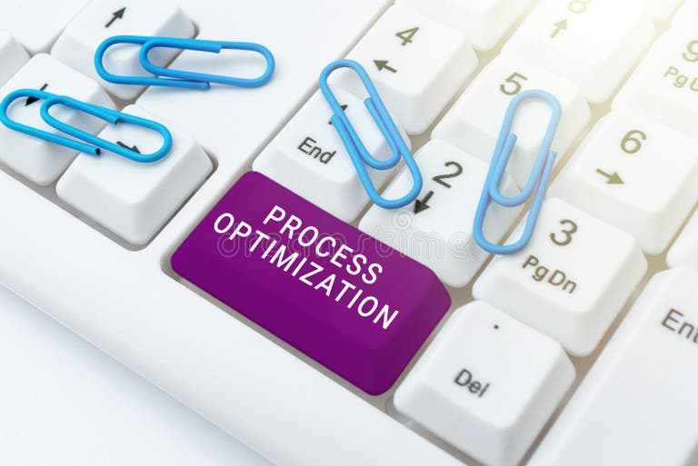 Text Caption Presenting Process Optimization. Word Written on Improve ...