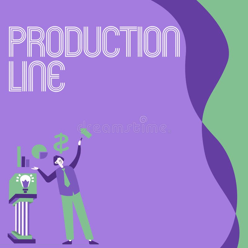 Text Caption Presenting Production Line. Concept Meaning Set of ...