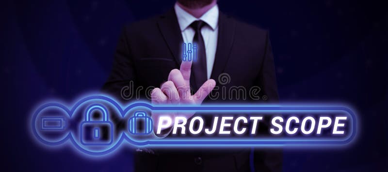 Text Caption Presenting Project Scope. Conceptual Photo Evaluation of ...