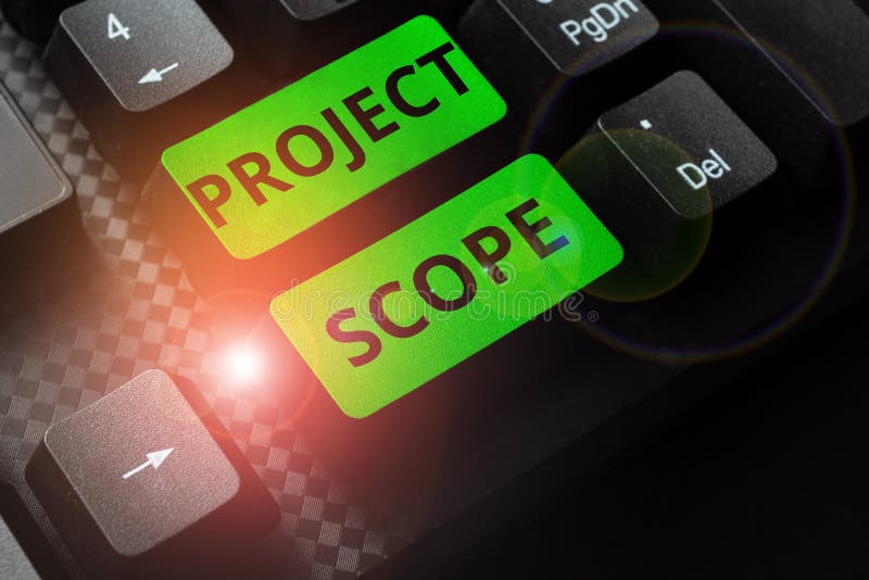 Text Caption Presenting Project Scope. Word for Evaluation of Work ...