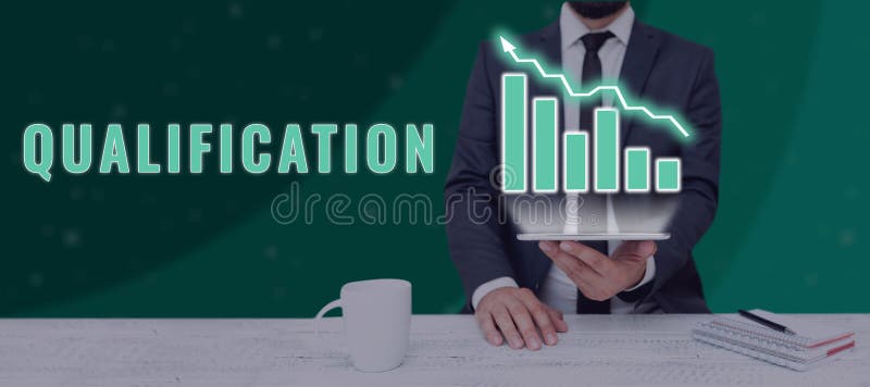 Text Caption Presenting Qualification. Business Approach Officially ...