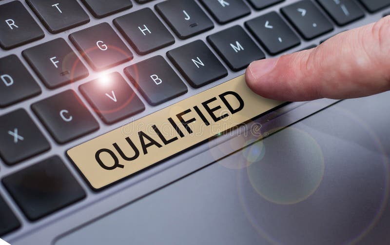 Text Caption Presenting Qualified. Concept Meaning Officially Trained ...