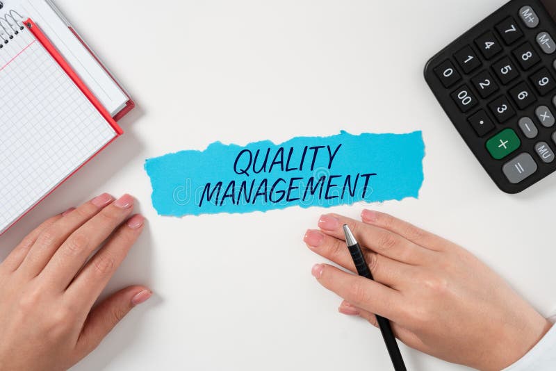 Text Caption Presenting Quality ManagementMaintain Excellence Level ...