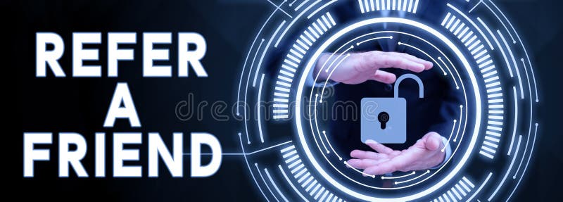 Text Caption Presenting Refer a Friend. Word Written on Recommendation ...