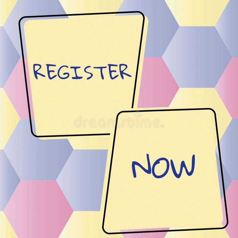 Text Caption Presenting Register Now. Word for Name in an Official List ... Text Caption Presenting Register Now. Word for Name in an Official List ...