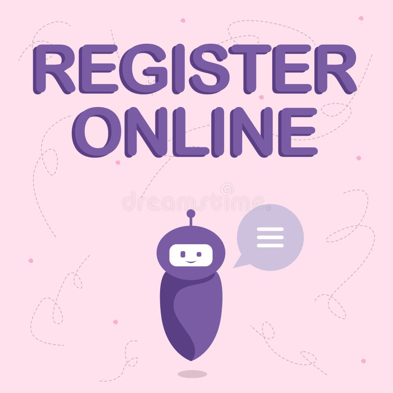 Text Caption Presenting Register Online. Word for Official List or ...