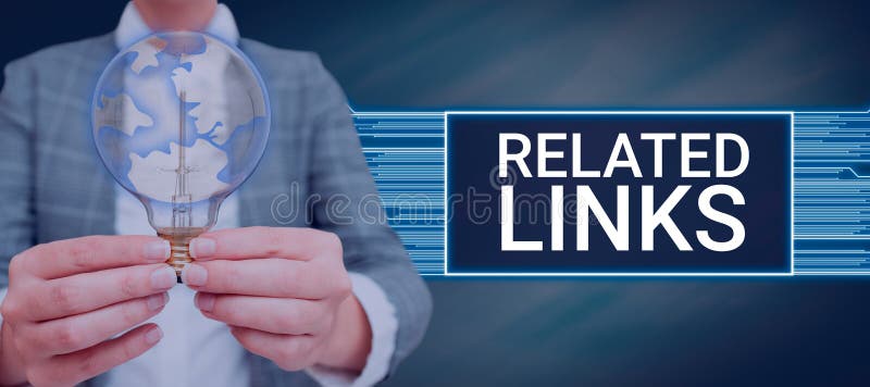 Text Caption Presenting Related Links. Business Showcase Website Inside ...