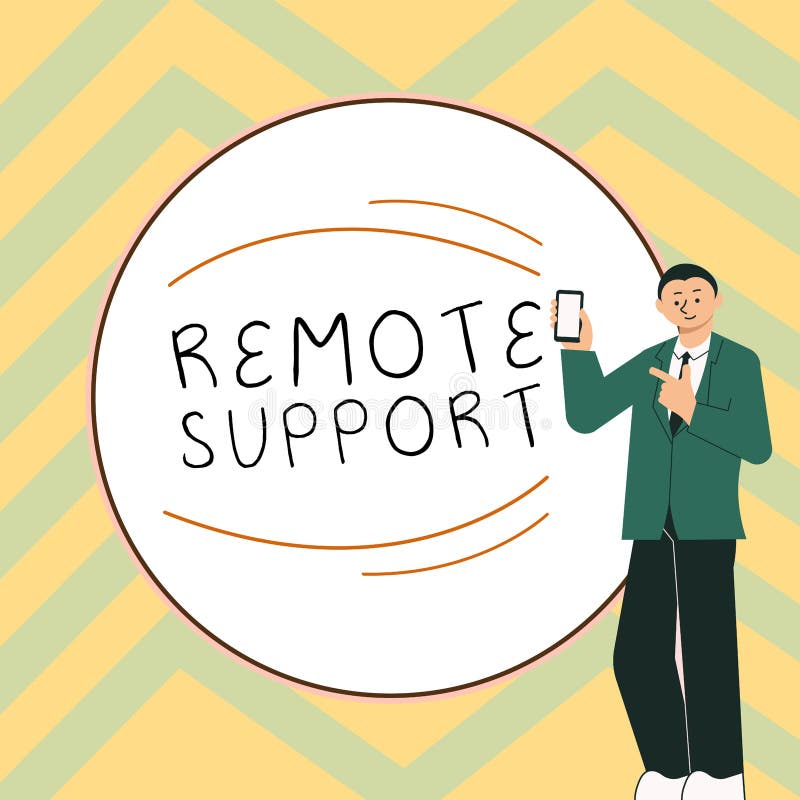 Text Caption Presenting Remote Support. Business Concept Help End-users ...