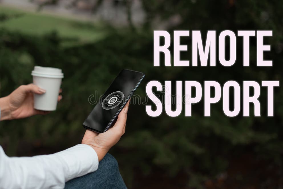 Text Caption Presenting Remote Support. Business Idea Help End-users To ...