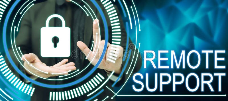 Text Caption Presenting Remote Support. Conceptual Photo Help End-users ...