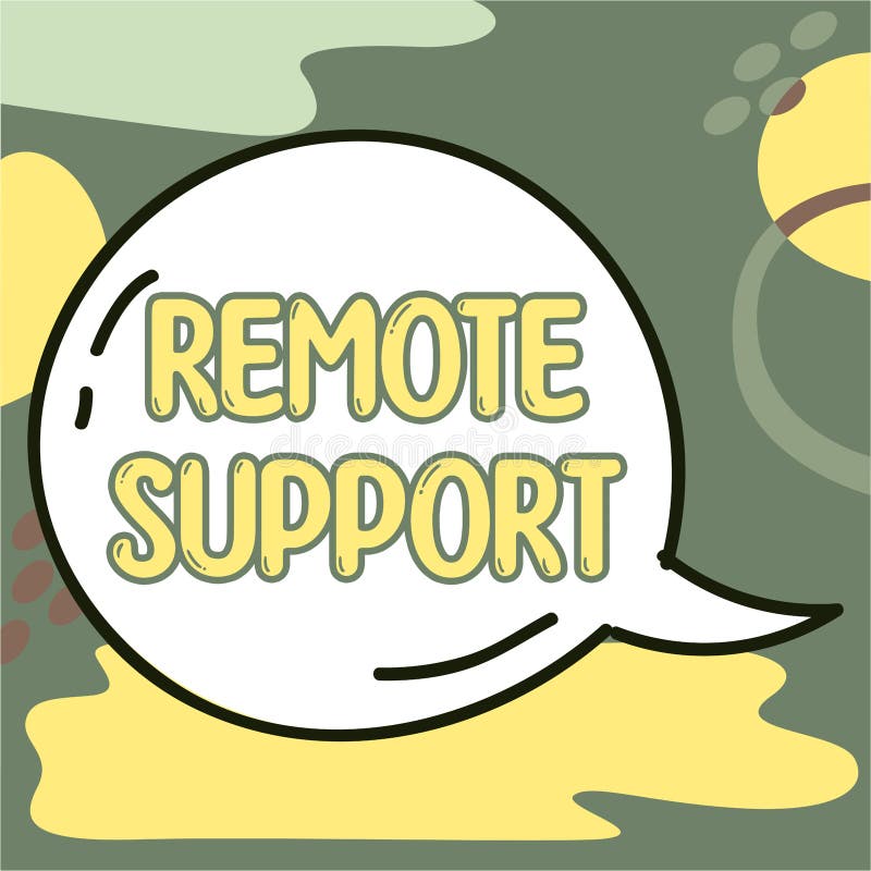 Text Caption Presenting Remote Support. Word for Help End-users To ...