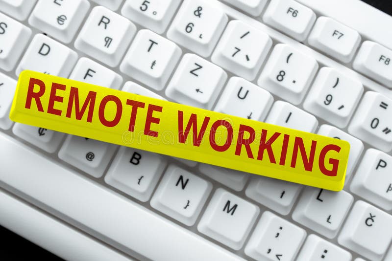 Text Caption Presenting Remote Working. Business Idea Style that Allows ...