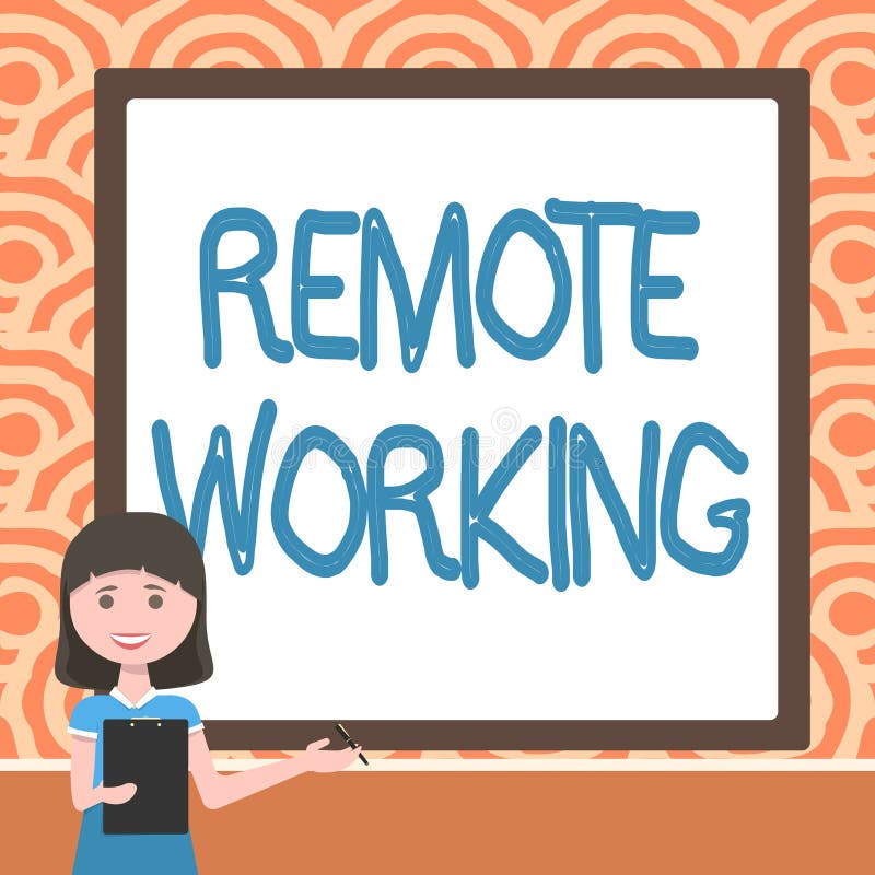 Text Caption Presenting Remote Working. Word for Style that Allows ...