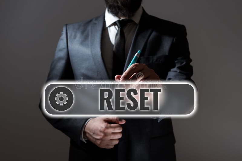 Text Caption Presenting Reset. Business Showcase Cause Device Return To ...