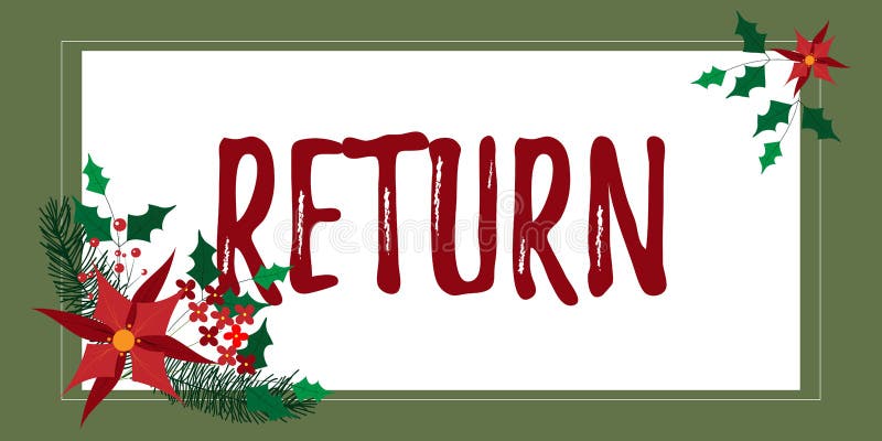Text Caption Presenting Return. Conceptual Photo the Act of Coming or ...