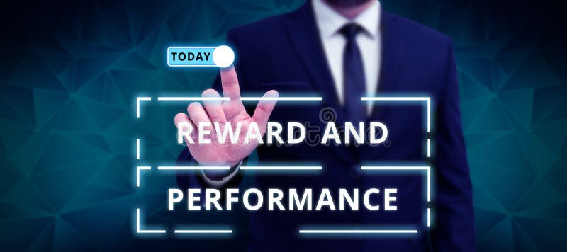 Text Caption Presenting Reward and Performance. Business Concept Given ...