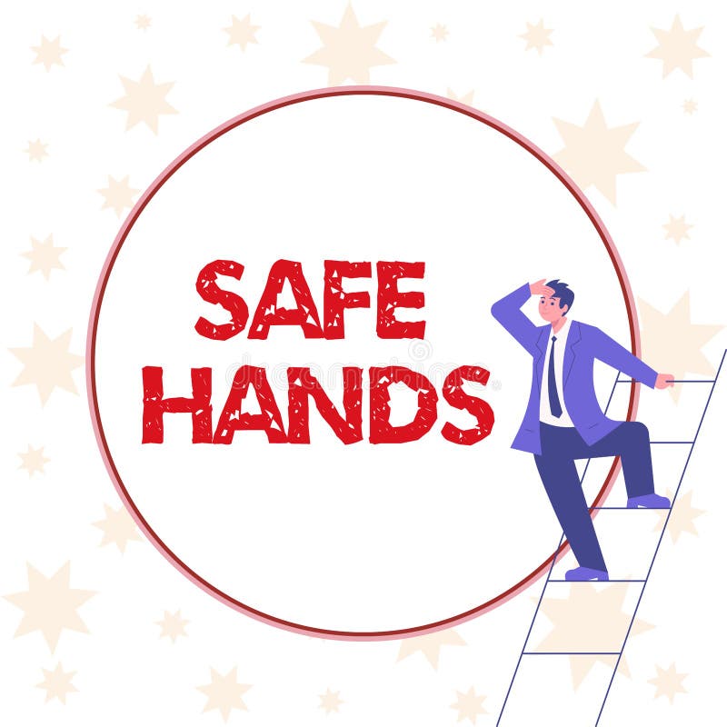 Text Caption Presenting Safe Hands. Word Written on Ensuring the ...