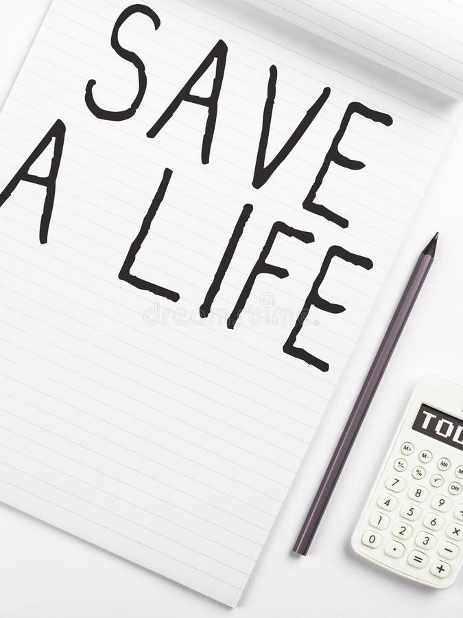 Text Caption Presenting Save a Life. Word Written on Help Assistance ...