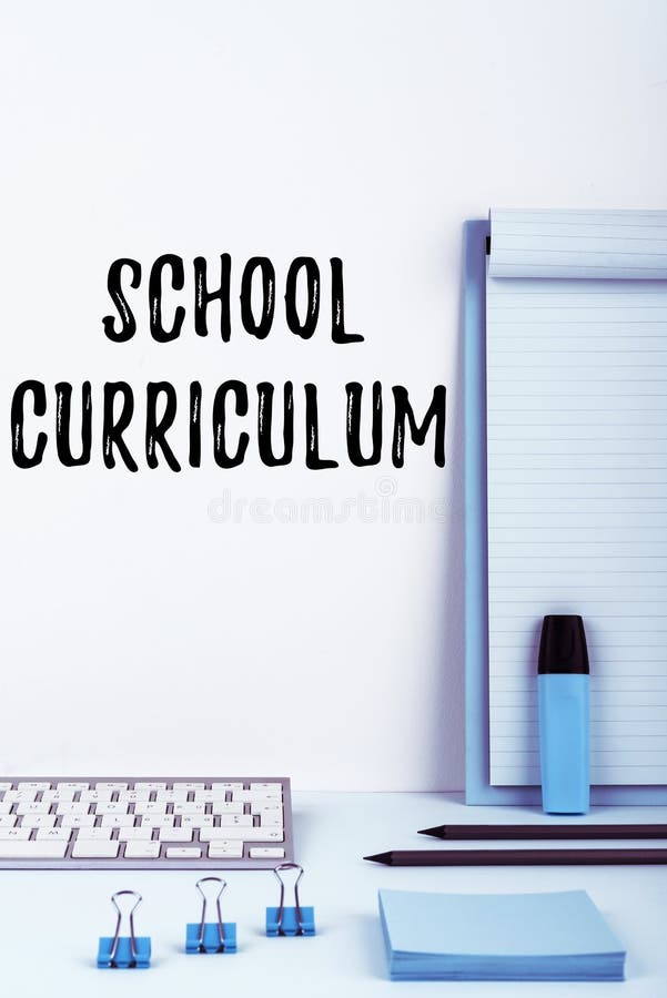 Text Sign Showing School Curriculum. Business Overview Designed To ...