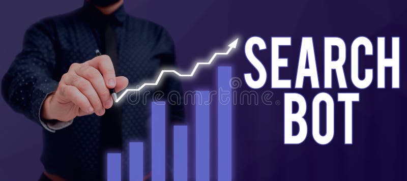 Text Caption Presenting Search Bot. Concept Meaning a Program that Runs ...