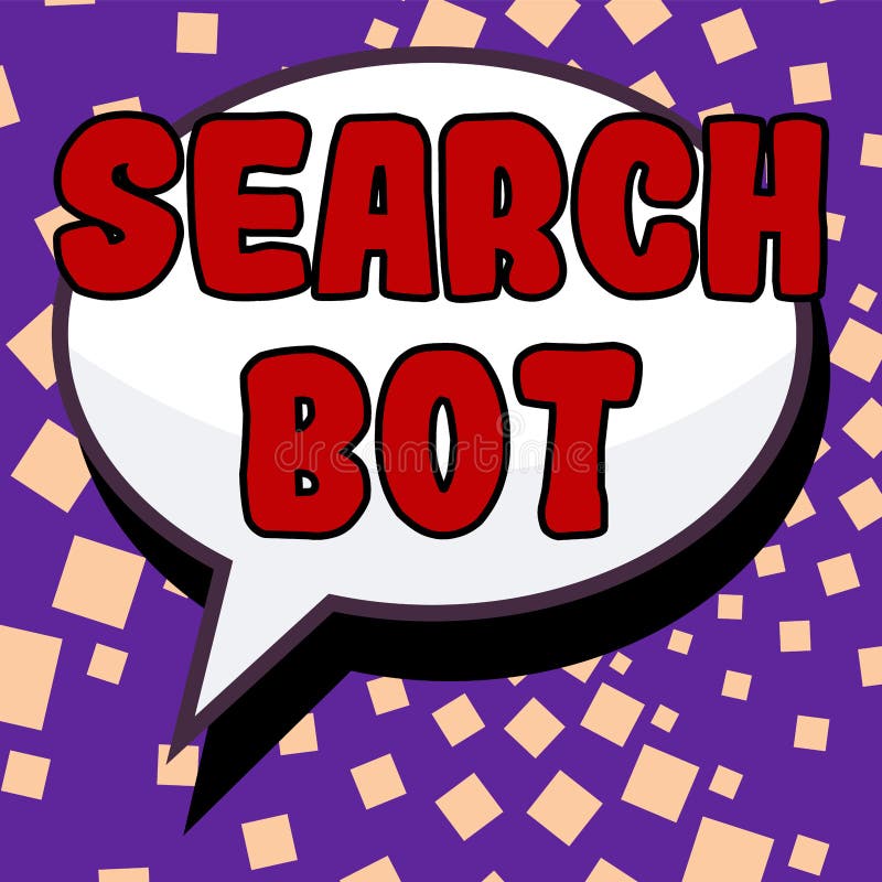 Text Caption Presenting Search Bot. Internet Concept a Program that ...