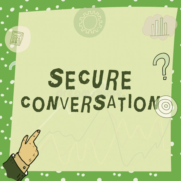 Text Caption Presenting Secure Conversation. Conceptual Photo Secured ...