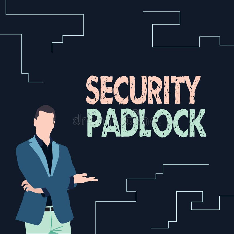 Handwriting Text Security Padlock. Business Showcase Hardened Steel ...