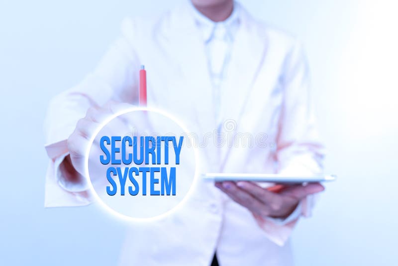 Text Caption Presenting Security System. Business Showcase System ...