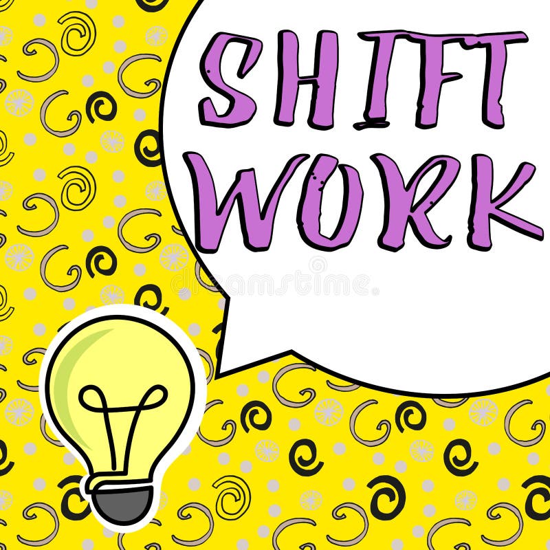 Writing Displaying Text Shift Work. Business Approach Work Comprising ...