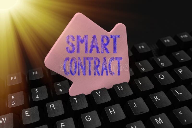 Text Caption Presenting Smart Contract. Concept Meaning Digital ...