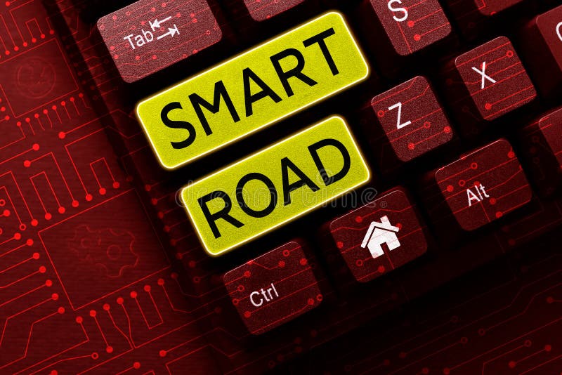 Text Caption Presenting Smart Road. Business Concept Number of ...