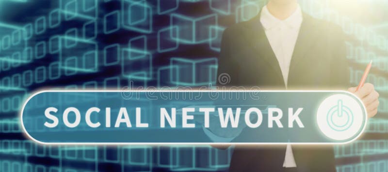 Text Caption Presenting Social Network. Internet Concept a Framework of ...