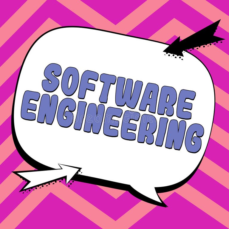 Text Caption Presenting Software Engineering. Word Written on Program Development in Systematic ...