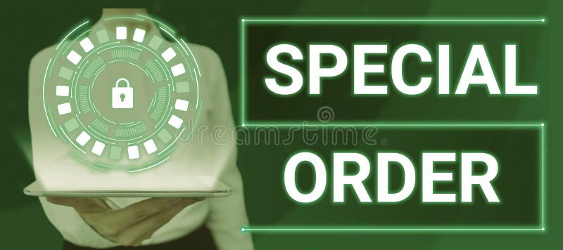 Text Caption Presenting Special Order. Business Concept Specific Item ...