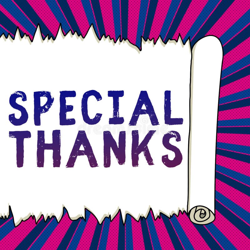 Text Caption Presenting Special Thanks. Concept Meaning Expression of ...