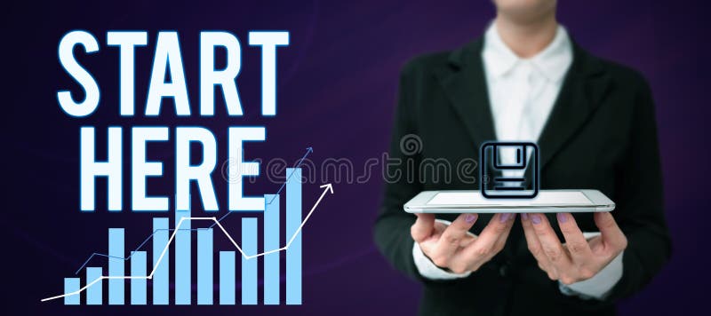 Text Caption Presenting Start Here. Business Approach Telling Someone ...