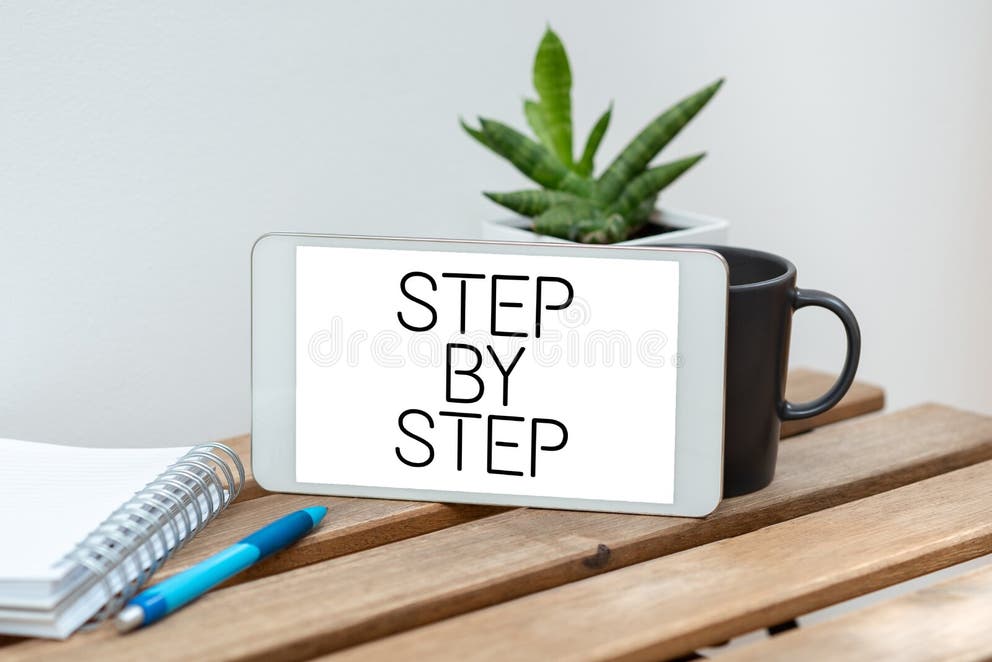 Text Caption Presenting Step by Step. Business Showcase Slow Progress ...