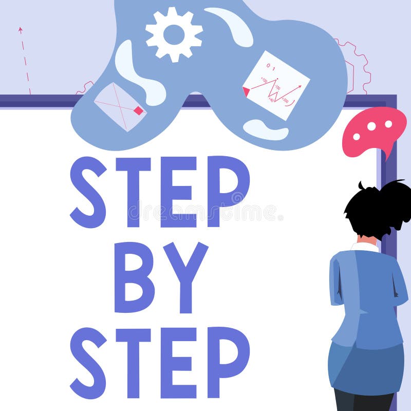 Text Caption Presenting Step by Step. Business Approach Slow Progress ...